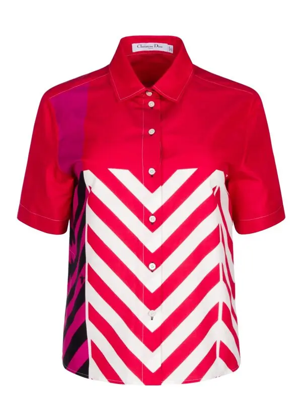 Dior Short-sleeved Embroidered Shirt - Red