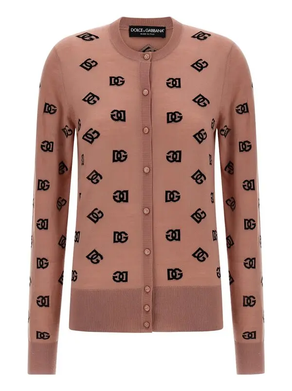 Dolce & Gabbana Dg Intarsia Cardigan - Pink