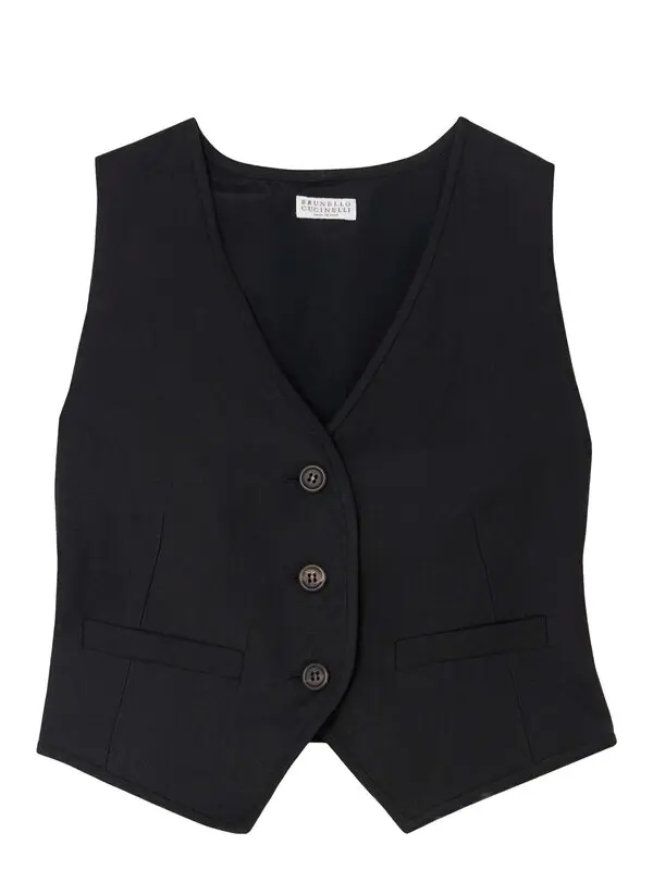 Brunello Cucinelli Slub-texture Waistcoat - Black
