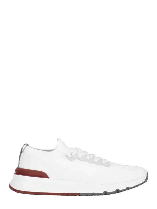 Brunello Cucinelli Knitted Lace-up Sneakers - White
