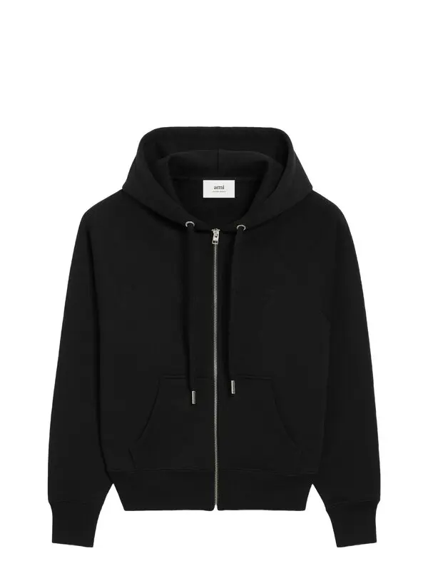 Ami De Coeur Zip-up Hoodie - Black