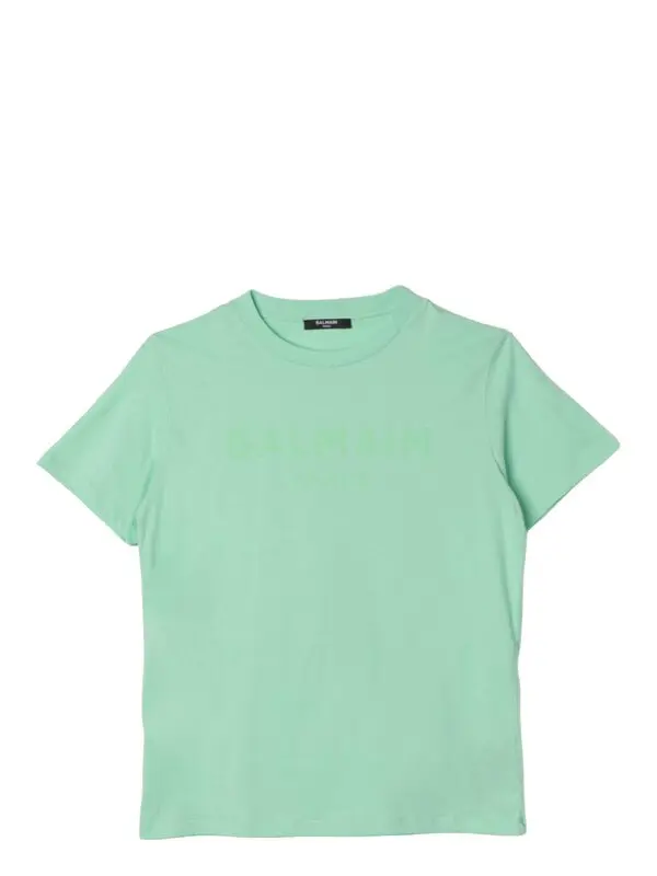 Balmain Logo-print Cotton T-shirt - Green