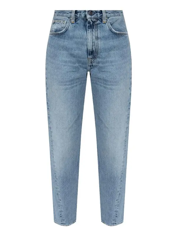 TOTEME High Waisted Cropped Jeans - Blue