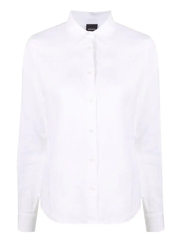 Aspesi Pointed Collar Buttoned Shirt - White