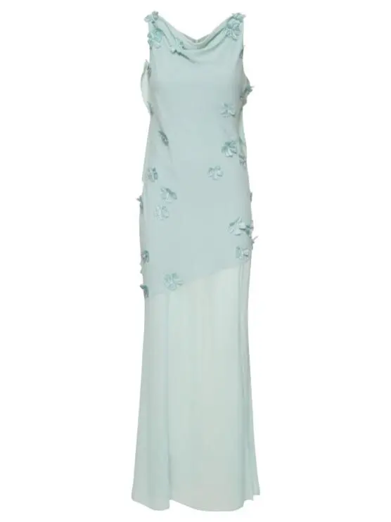 ROTATE BY BIRGER CHRISTENSEN Floral Trimmed Maxi Dress - Green