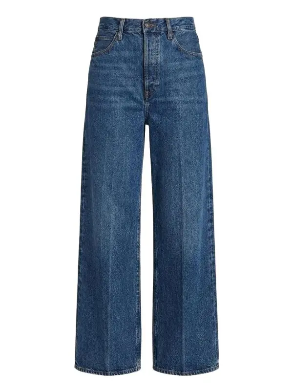 FRAME High-rise Wide-leg Jeans - Blue
