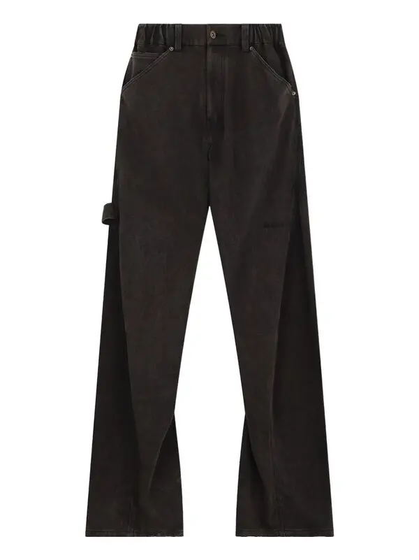 We11Done Faded Cargo Trousers - Black