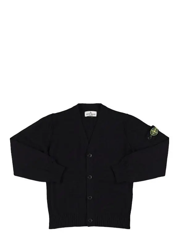 Stone Island Long-sleeved Knitted Cardigan - Black