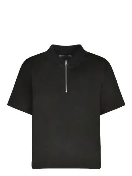 Sacai Drawstring Hem Polo Shirt - Black