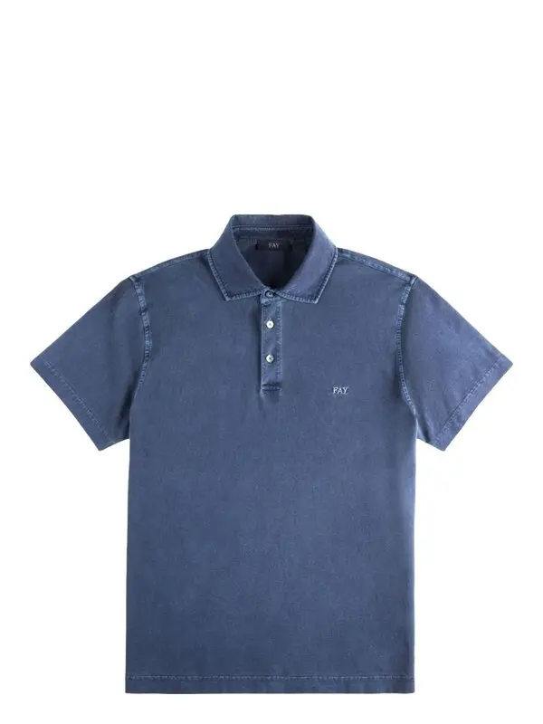 FAY Classic Jersey Polo Shirt - Blue