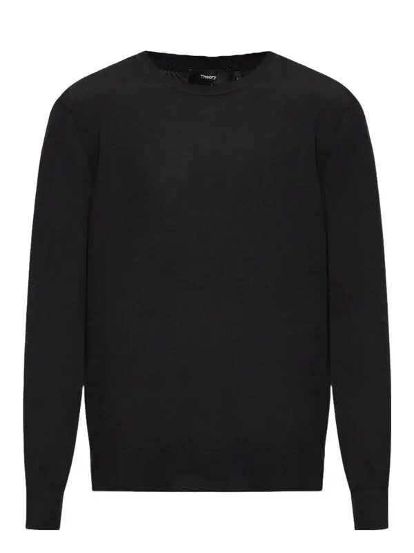 Theory Long-sleeved Crewneck Knit Jumper - Black