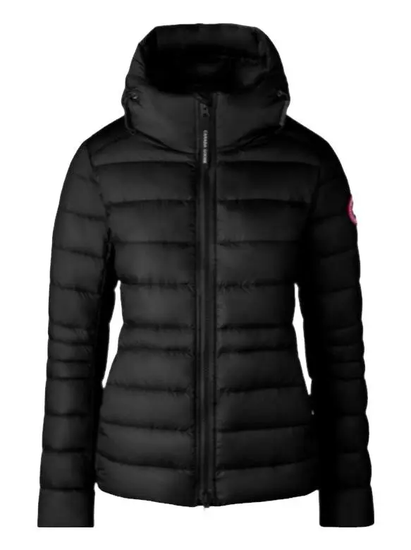 Canada Goose Logo Patch Hooded Padded Jacket - Black