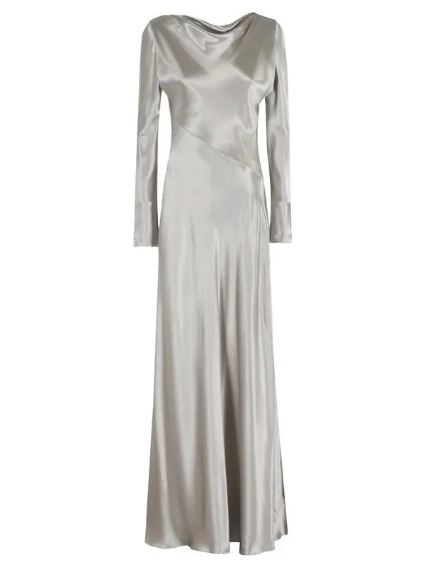 Alberta Ferretti Long Sleeve Gown - Gray