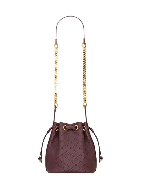 Saint Laurent Cassandre Bucket Bag In Lambskin - Red