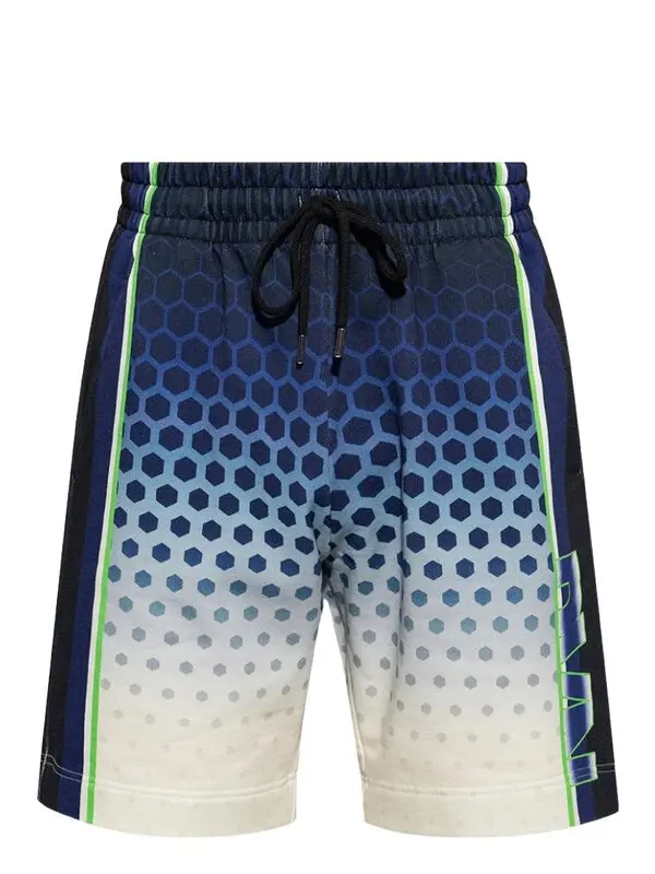 Dries Van Noten Graphic Printed Drawstring Shorts - Blue