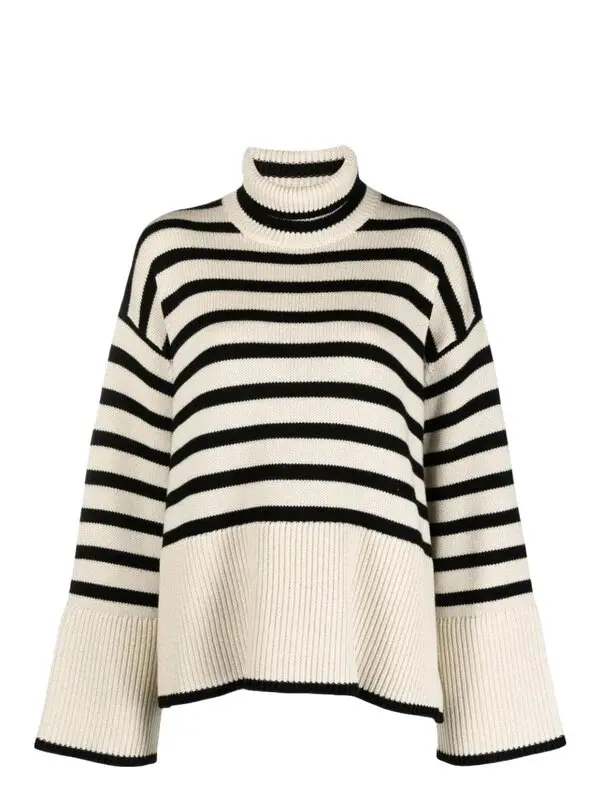 TOTEME Striped Turtleneck Knitted Sweater - No