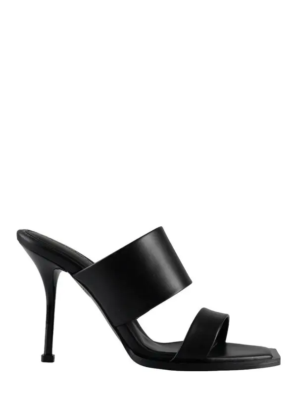 Alexander McQueen Square-toe Heeled Sandals - Black
