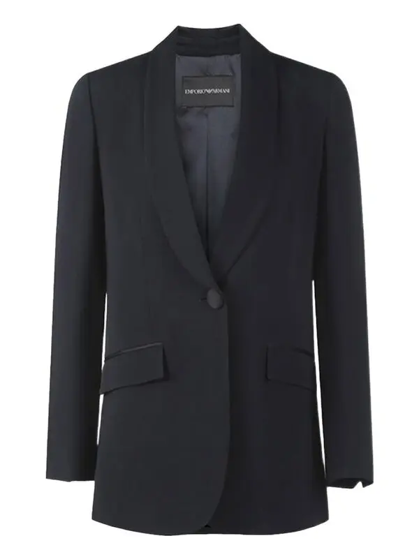 Emporio Armani Single-breasted Shawl Collar Blazer - Black
