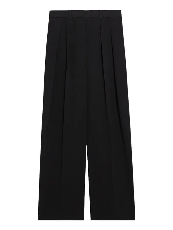 Theory High Waist Wide Leg Trousers - Black