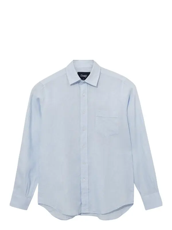 DRAKE'S LONDON Long Sleeve Shirt - Light Blue