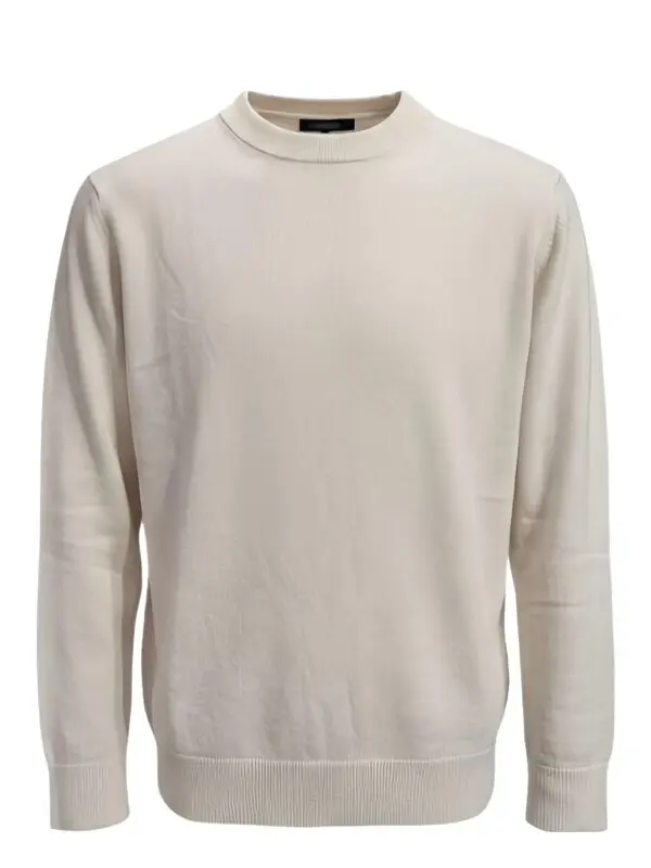 Eleventy Long-sleeved Crew Neck Sweater With Ribbed Details - Nude