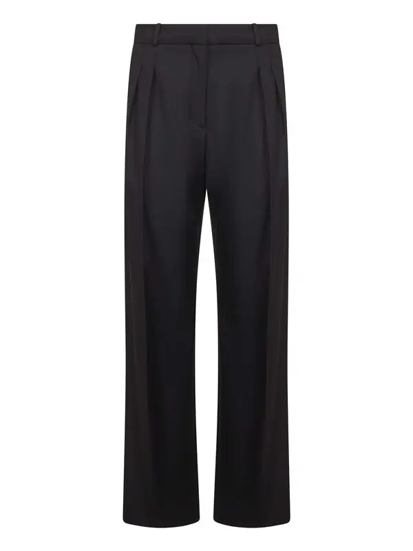 Loulou De Saison Pleated Wide-leg Trousers - Black