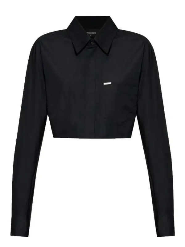 Dsquared2 Cropped Pocket Detail Shirt - Black