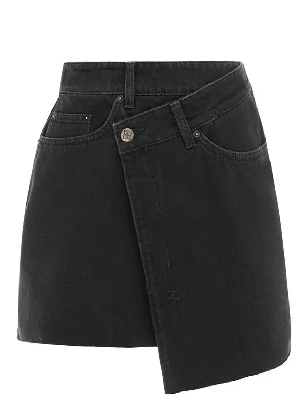 Ksubi Asymmetrical Denim Skirt - Black