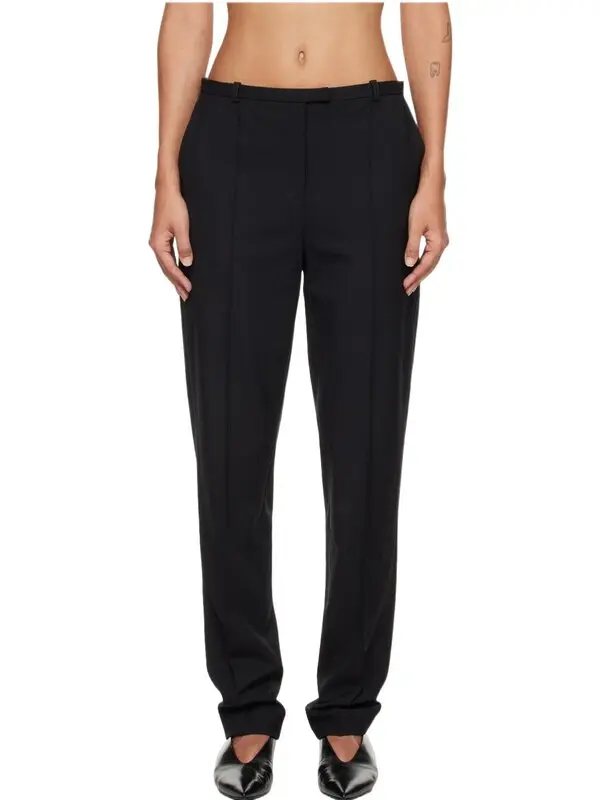 Loulou De Saison Pleat-detail Straight Trousers - Black