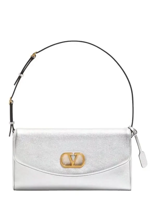 Valentino Garavani V Logo Shoulder Bag - Silver