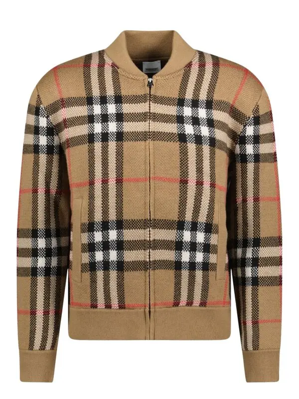 Burberry Check Wool Bomber Jacket - Multicolor