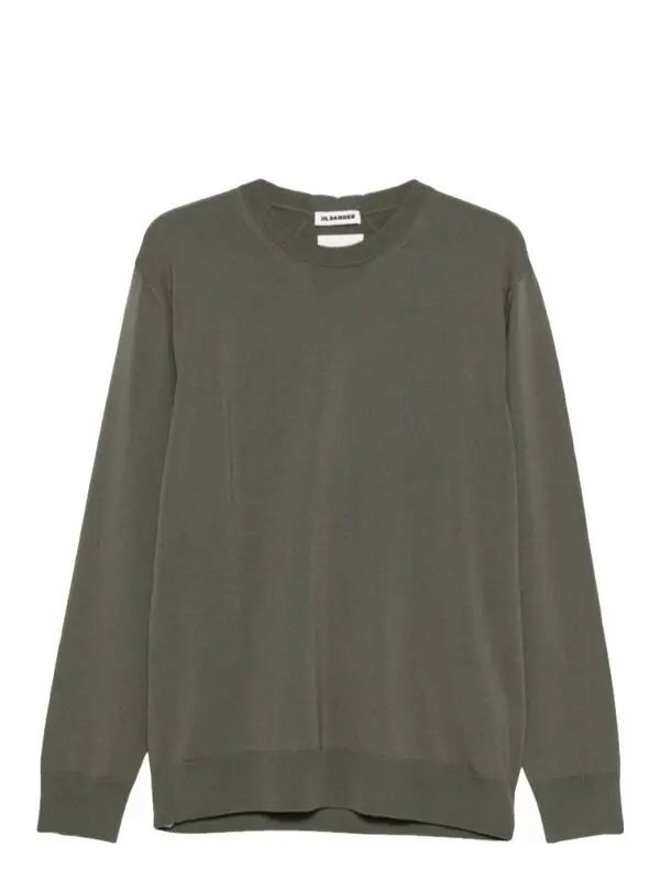 JIL SANDER Merino Wool Crew Neck Sweater - Green