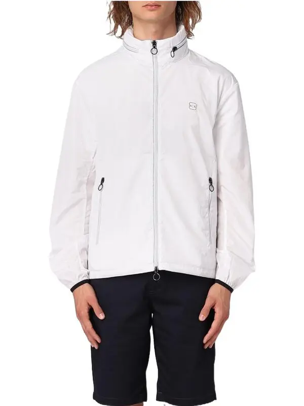 Armani Exchange Logo Patch Zip Jacket - White