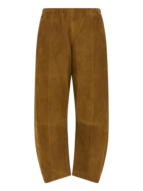Khaite Elasticated Waist Wide Leg Trousers - Brown