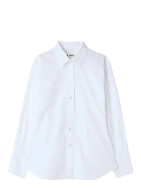 RÓHE Long Sleeve Crinkled Poplin Shirt - White