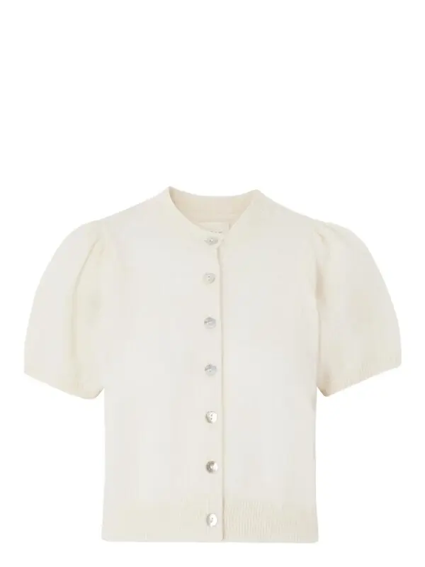 DÔEN Anisa Cardigan With Short Sleeves - Ivory
