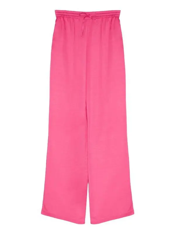 YVES SALOMON Drawstring Wide-leg Pants With Lace Details - Pink
