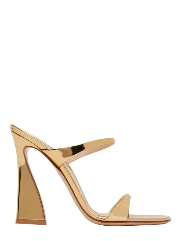 GIANVITO ROSSI Metallic-effect Leather Sandals - Nude