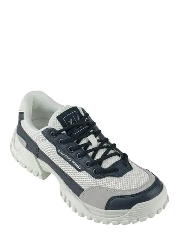 Armani Exchange Two-tone Lace-up Sneakers - Gray