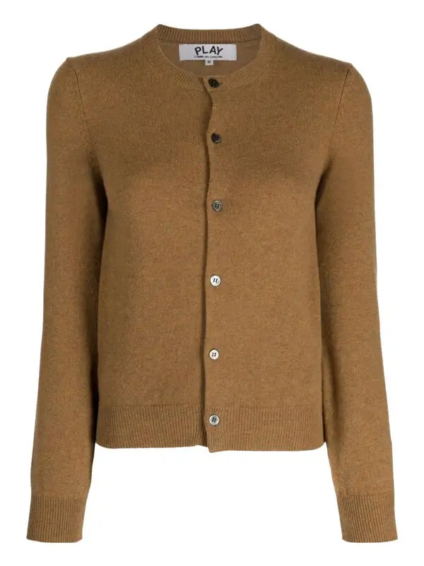 Play Comme Des Garcon Long-sleeved Cardigan - Brown
