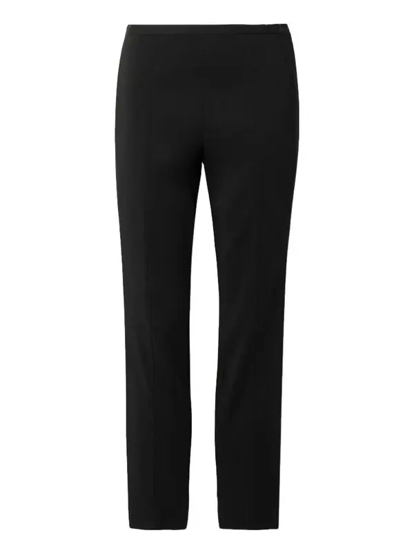 THE ROW Stretch Crepe Mid-waist Tailored Trousers - Black