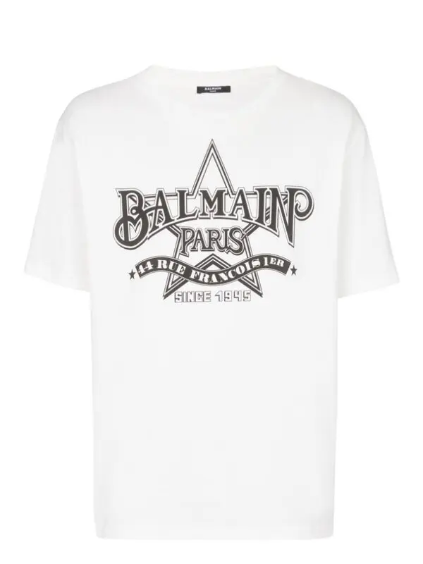 Balmain Star Printed Crewneck T-shirt - White