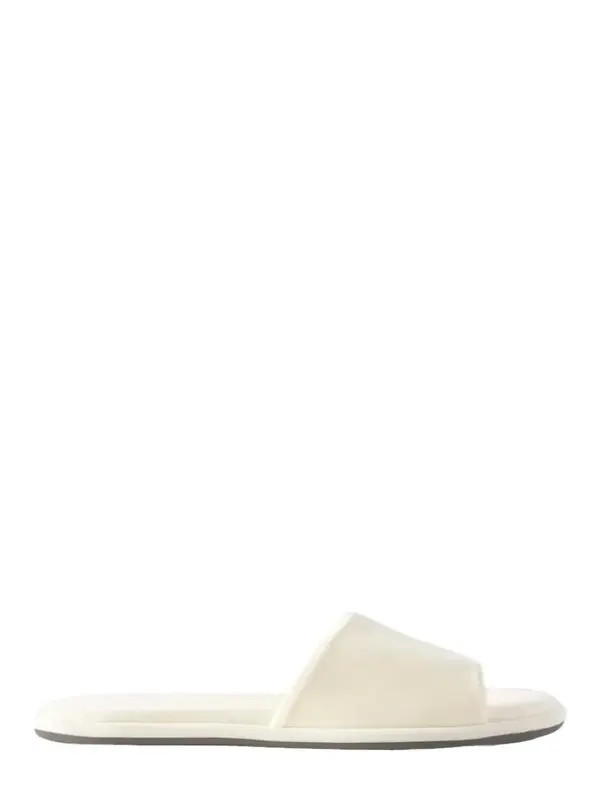 THE ROW Canal Velvet Slippers - White
