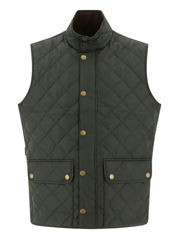 Barbour Quilted Sleeveless Vest Jacket With Stand Collar - Black