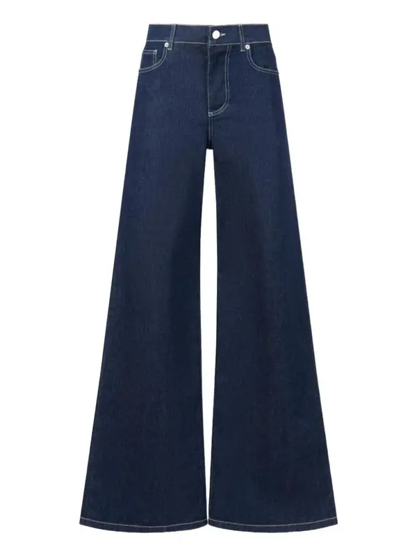 Marni Stretch Denim Wide-leg Jeans - Dark Blue
