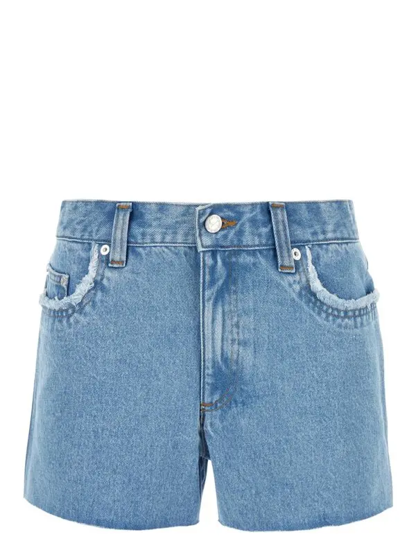 A.p.c. Frayed Edge Denim Shorts - Blue