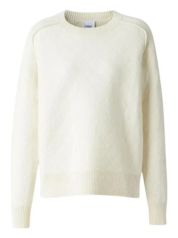 Burberry Quilted Fine-knit Jumper - White