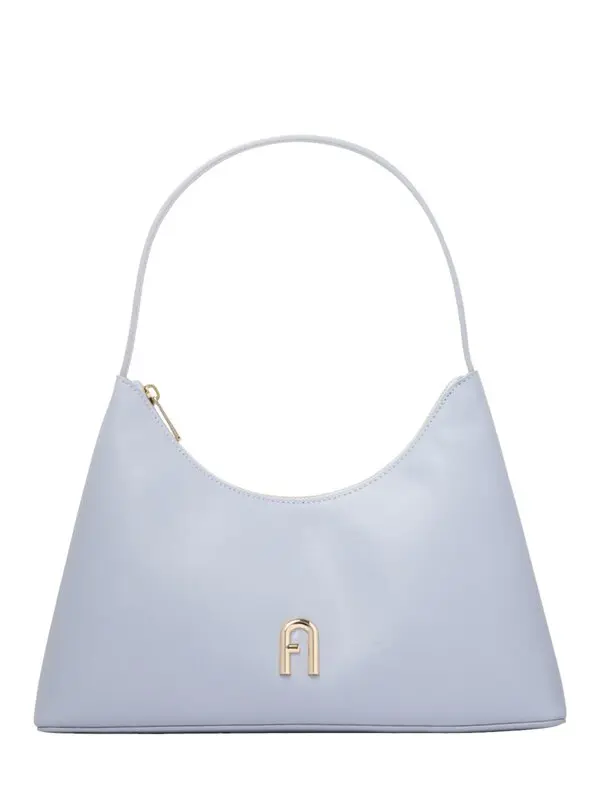Furla Diamante Logo Plaque Shoulder Bag - White