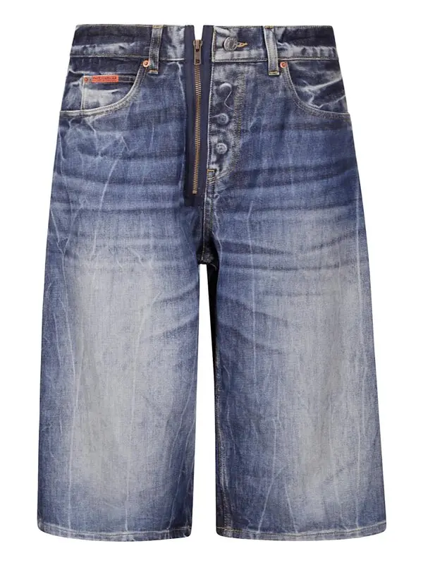 Martine Rose Mid-length Denim Shorts - Blue