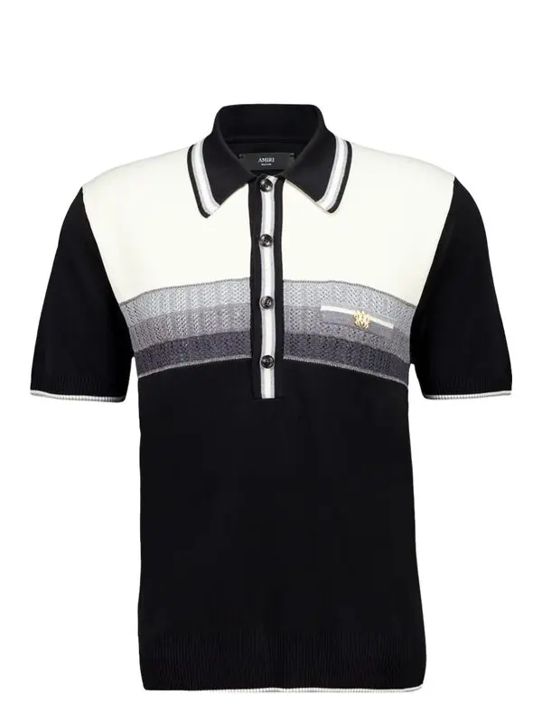 Amiri Short Sleeve Polo Shirt - Black